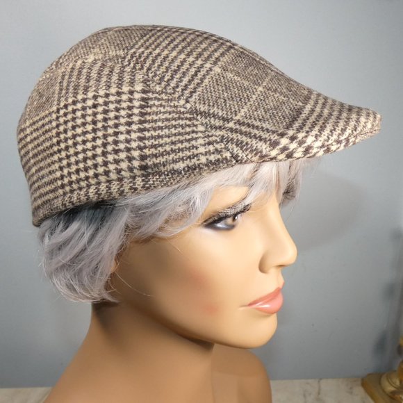 Accessories | Stylish Tan And Brown Plaid Driving Newsboy Scally Style ...